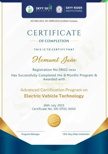 Advanced Certification in Electric Vehicle Technology – SkyySkill